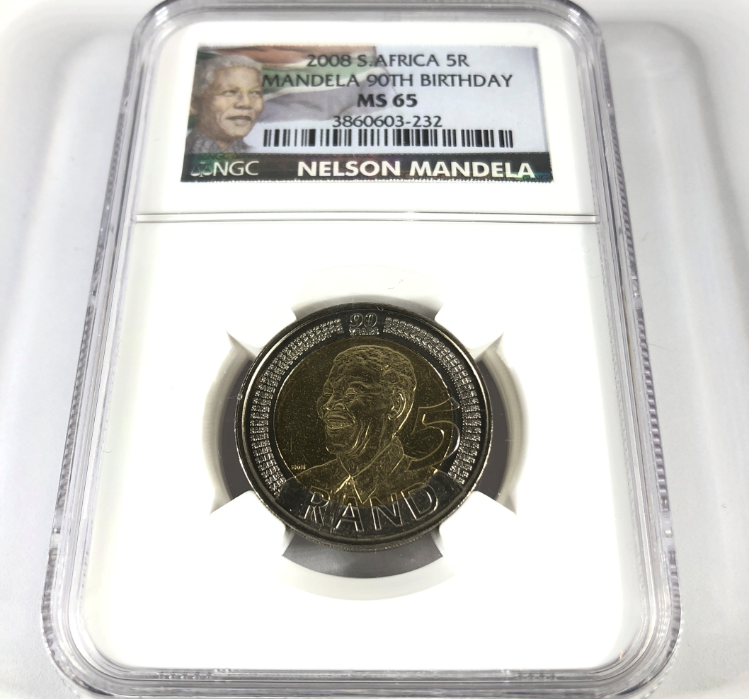 2008 South Africa 5 Rand Commemorating Nelson Mandela's 90th Birthday ...