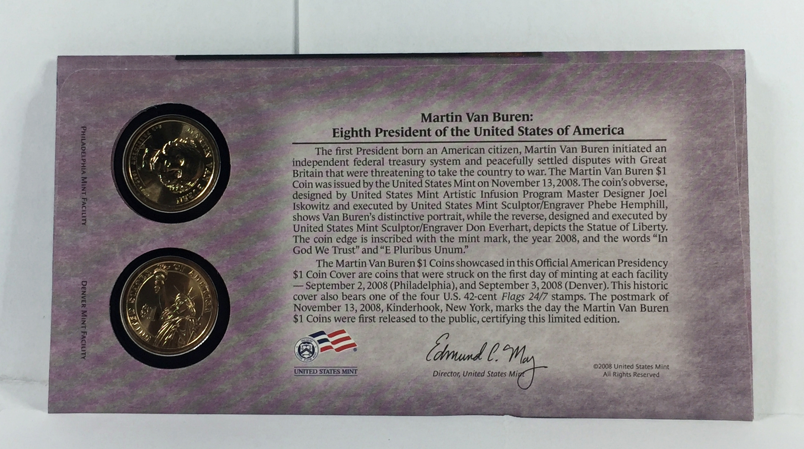 2008-P & D Martin Van Buren Uncirculated Commemorative Presidential ...