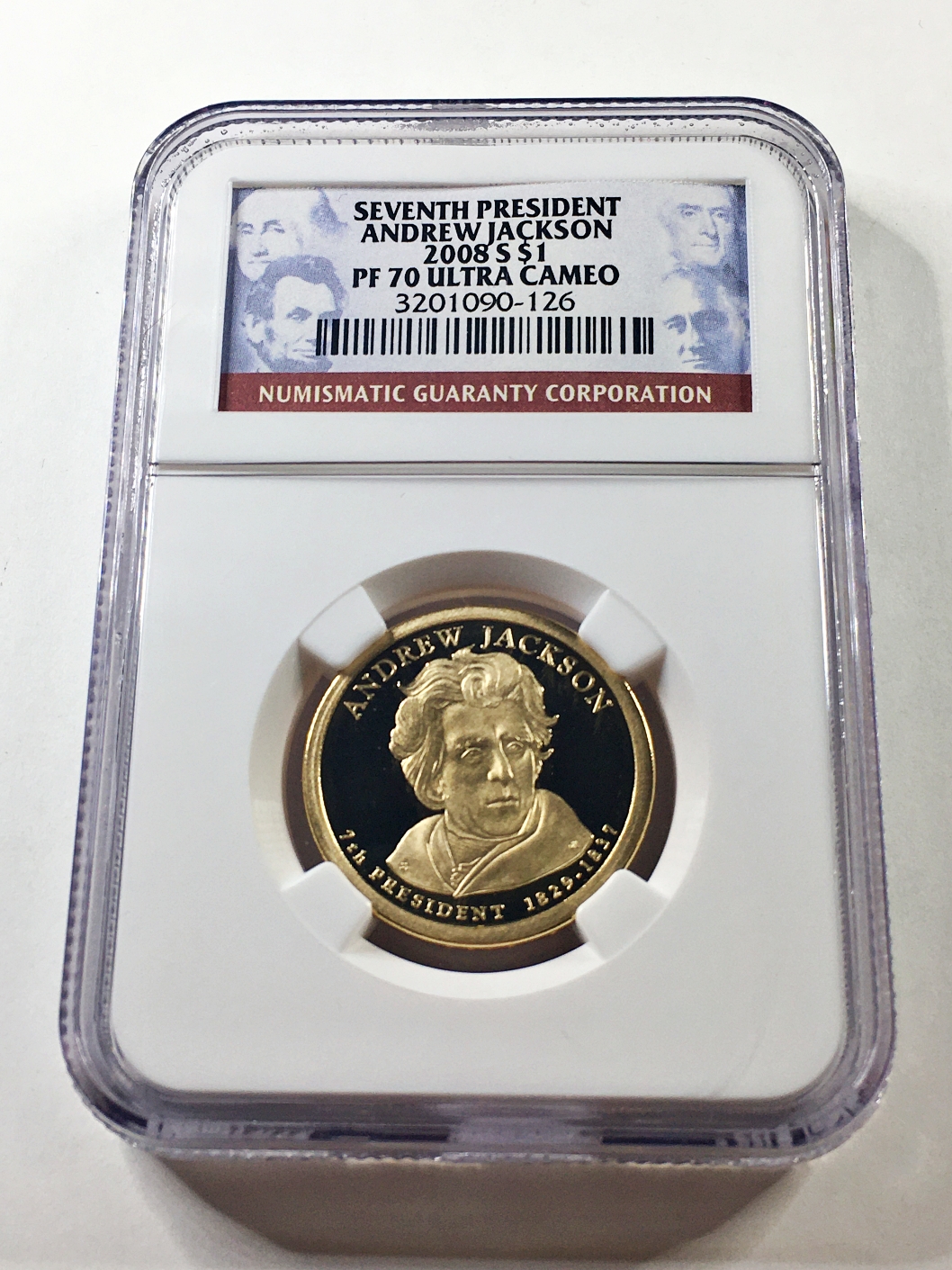 2008-S Proof Andrew Jackson Commemorative Presidential Dollar*Graded ...