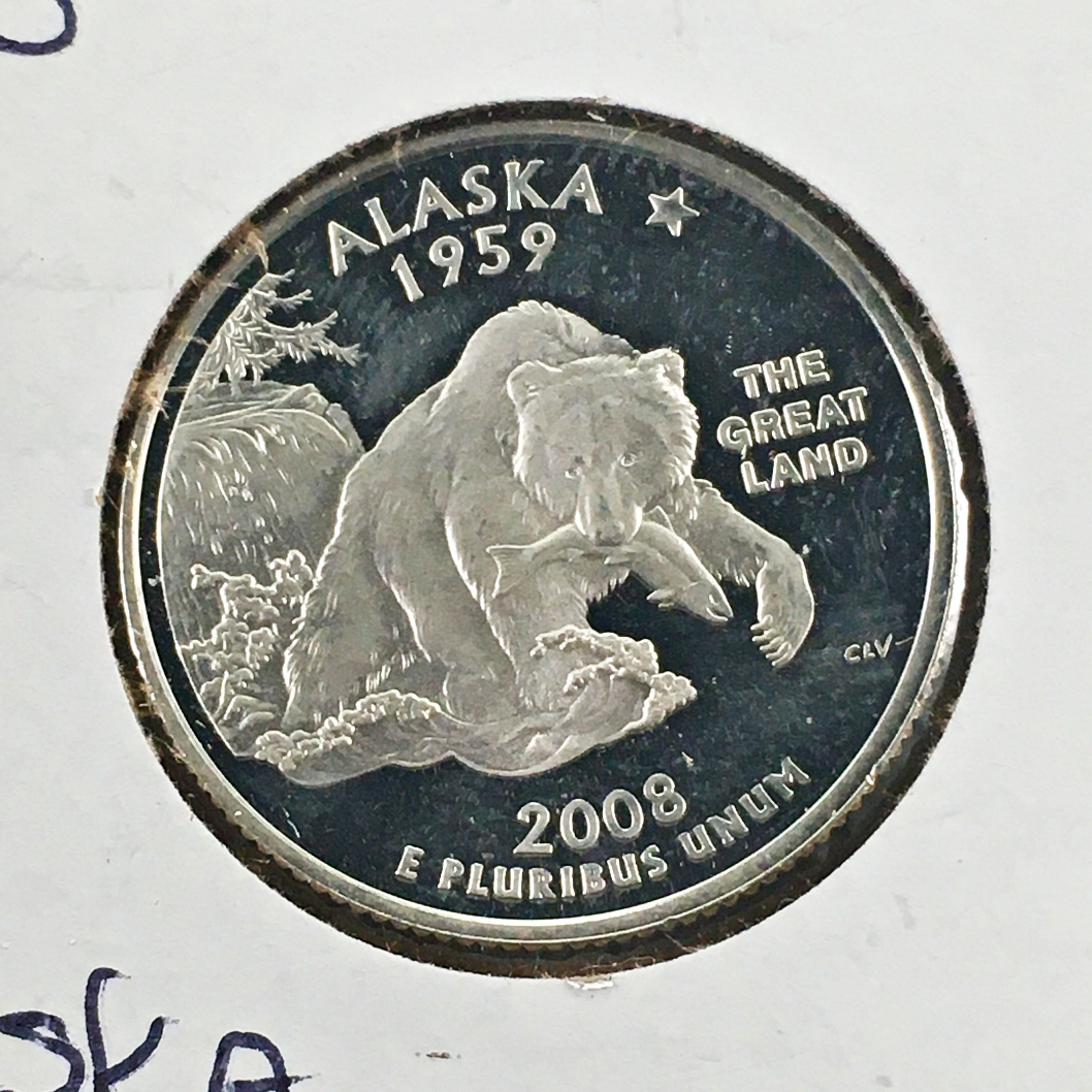 2008-S Silver Proof Alaska Commemorative Quarter*DCAM | Property Room