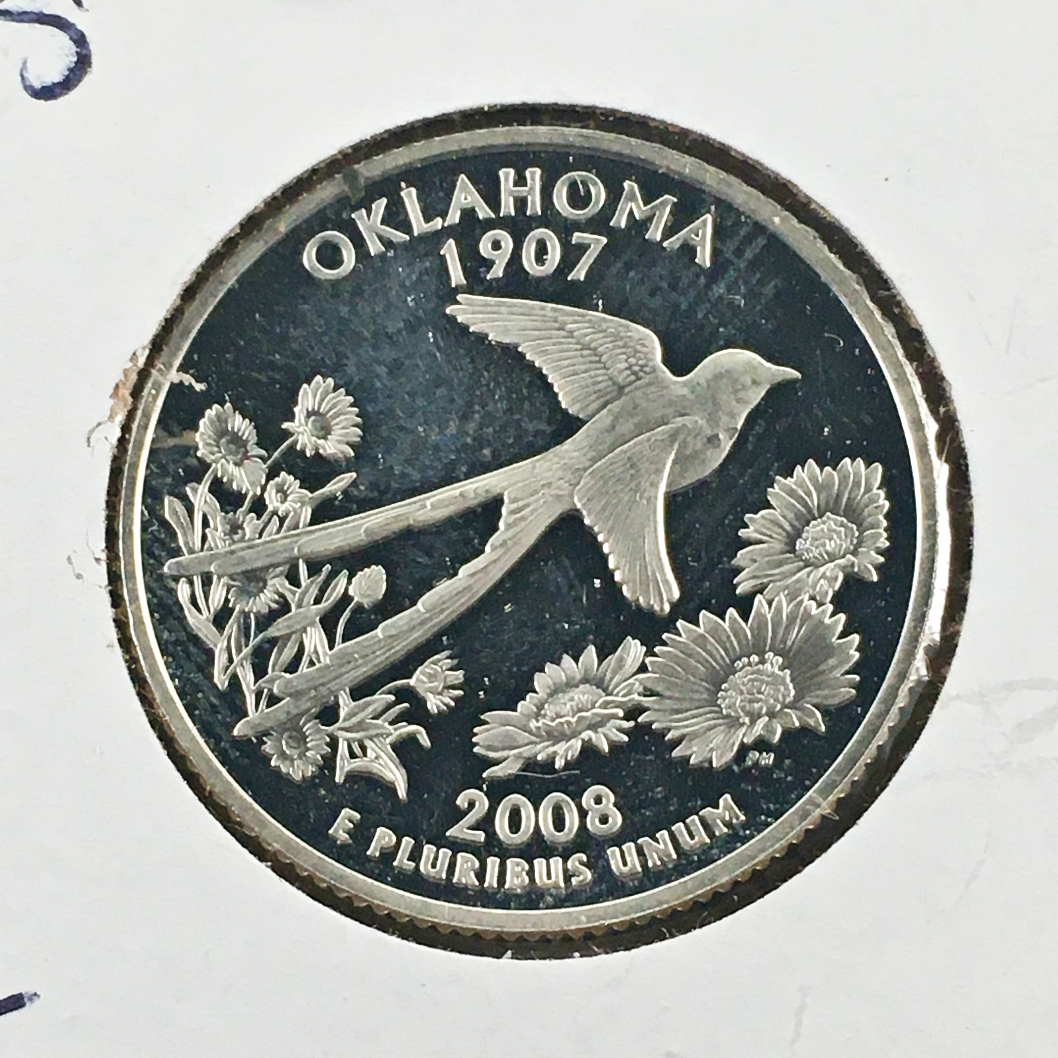 2008-S Silver Proof Oklahoma Commemorative Quarter*DCAM | Property Room