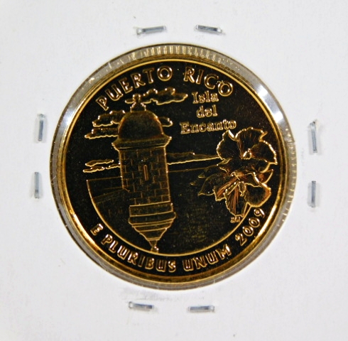 2009-D 24K Gold Layered Puerto Rico Commemorative Quarter*Uncirculated ...