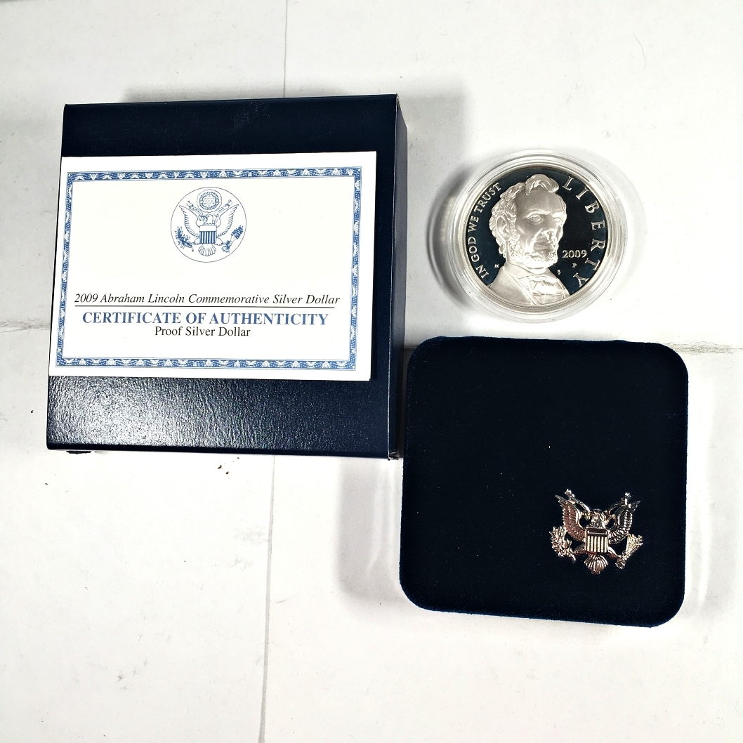 2009-P Abraham Lincoln Bicentennial Proof Silver Dollar Commemorative ...