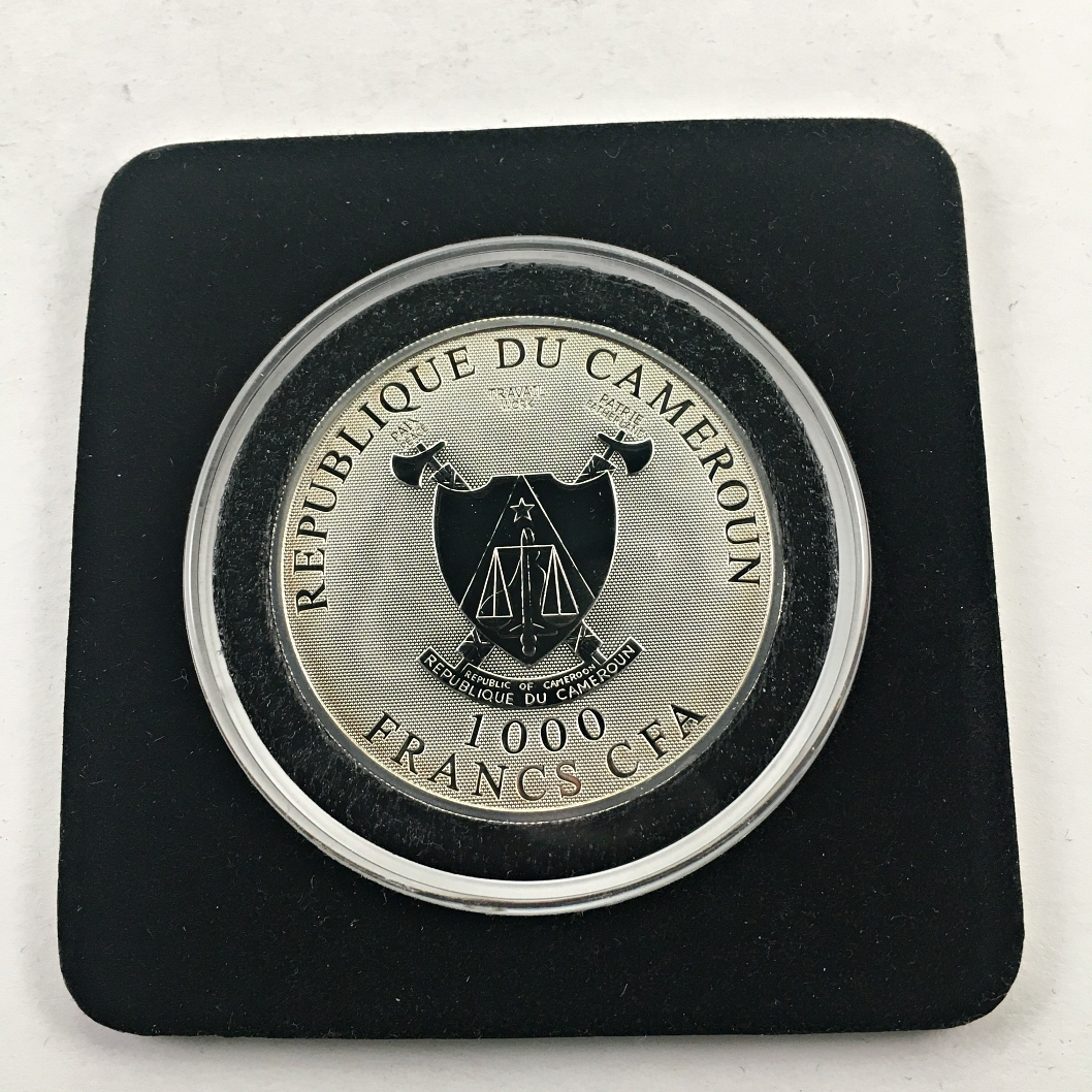 2010 Cameroon 1000 Francs Reverse Proof Sterling Silver Hologram ...