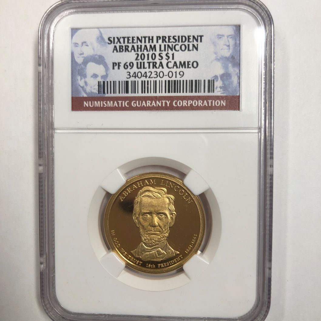 2010 S Abraham Lincoln Presidential Dollar Graded Proof 69 *Ultra Cameo ...