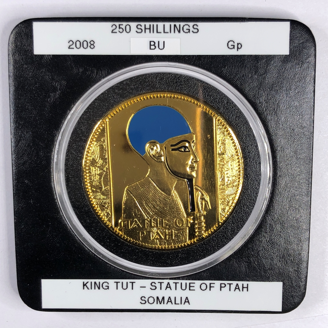 2010 Somalia 250 Schillings Gold Layered King TutStatue of Ptah in ...
