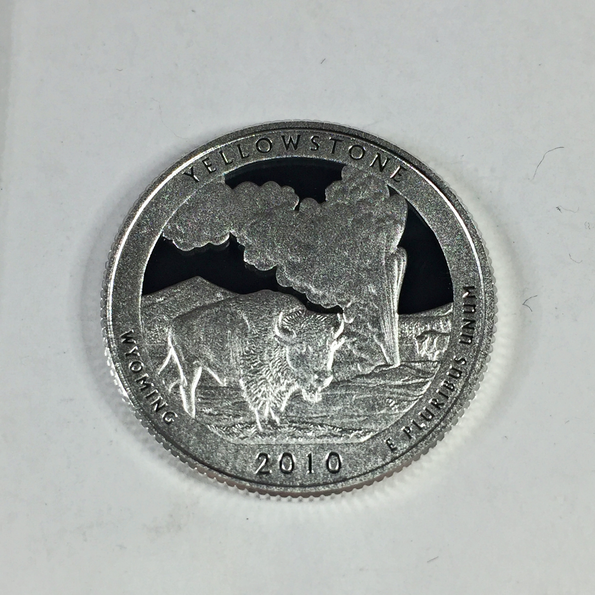 2010-S Proof Silver Yellowstone National Park Commemorative Quarter ...
