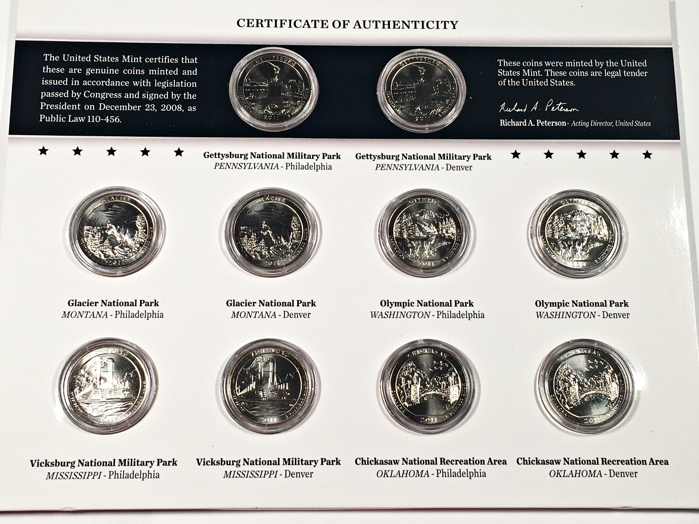 2011 America the Beautiful Quarters Uncirculated Coin Set*Both P & D ...