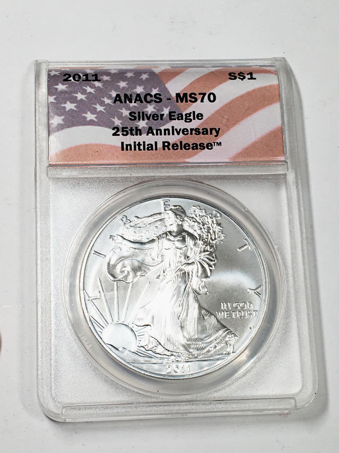 2011 American Silver Eagle*Initial Release*Graded MS70 by ANACS*1oz ...
