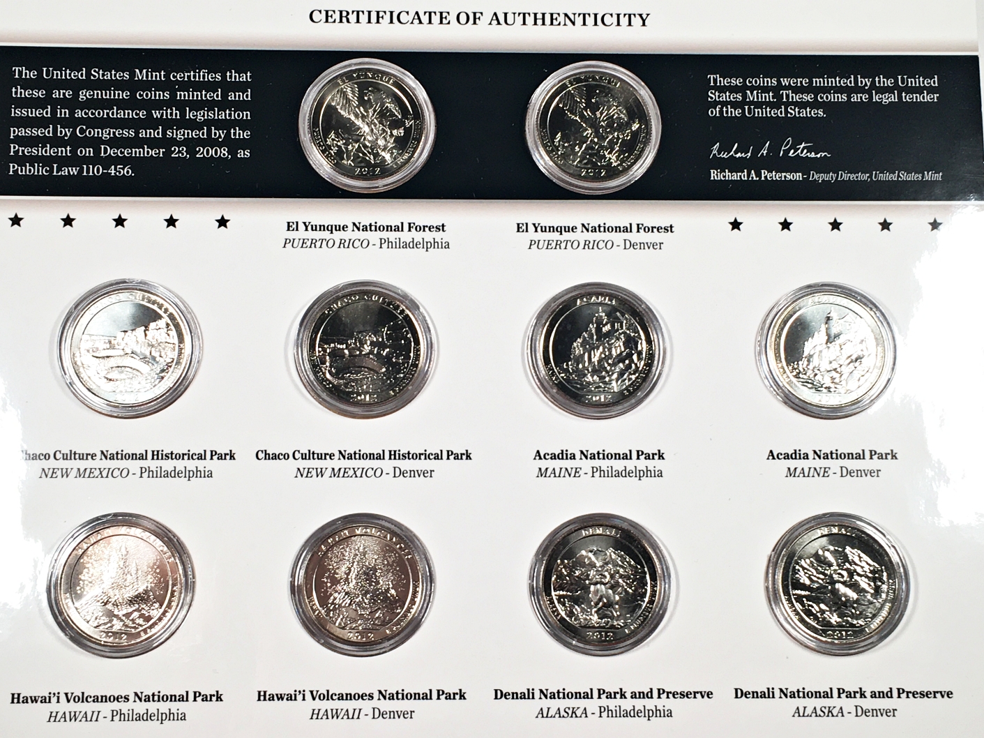 2012 America the Beautiful Quarters Uncirculated Coin Set*Both P & D ...