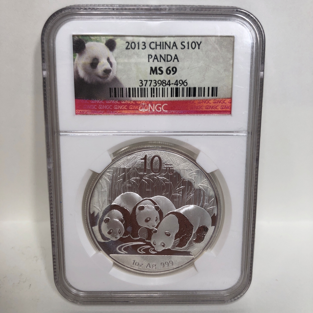 2013 China Silver 10 Yuan Panda*Graded MS69 by NGC*1oz .999 Fine Proof ...