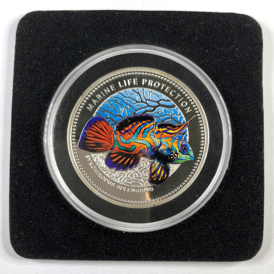 2013 Republic of Palau Colorized $1 Proof Coin*Marine Life Protection ...