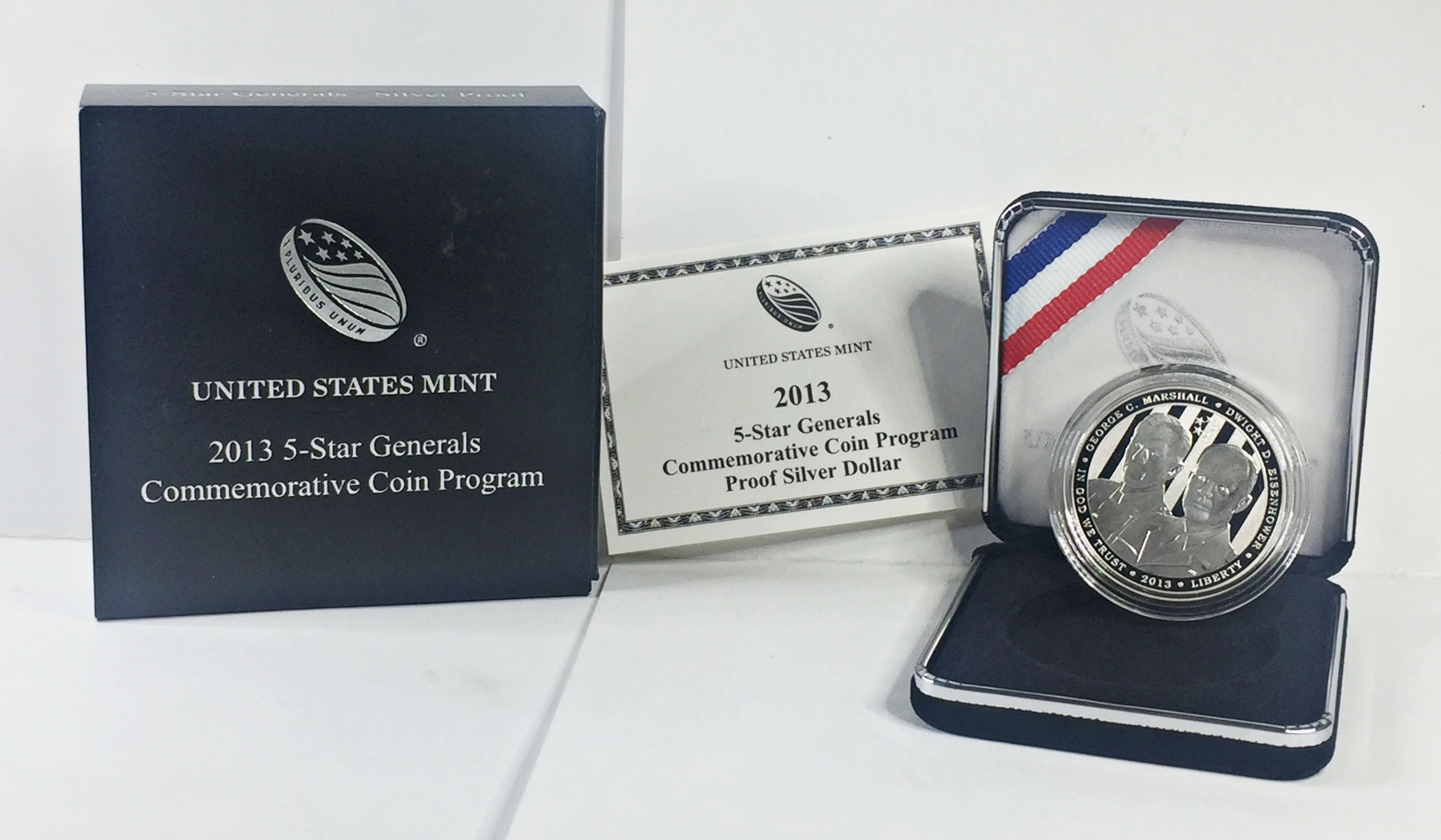 2013-P 5 Star Generals Marshall/Eisenhower Commemorative Proof Silver ...