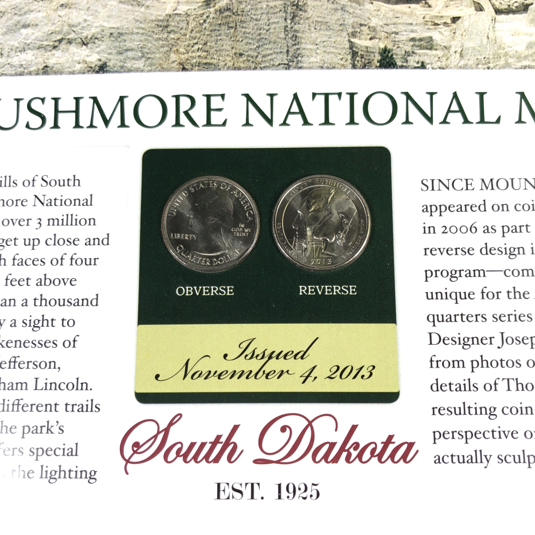 2013-P & D Mount Rushmore National Memorial Commemorative Quarters*On ...