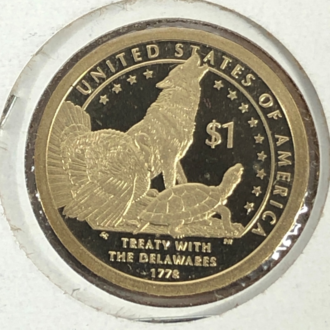 2013-S Proof Native America Treaty with the Delaware Commemorative $1 ...