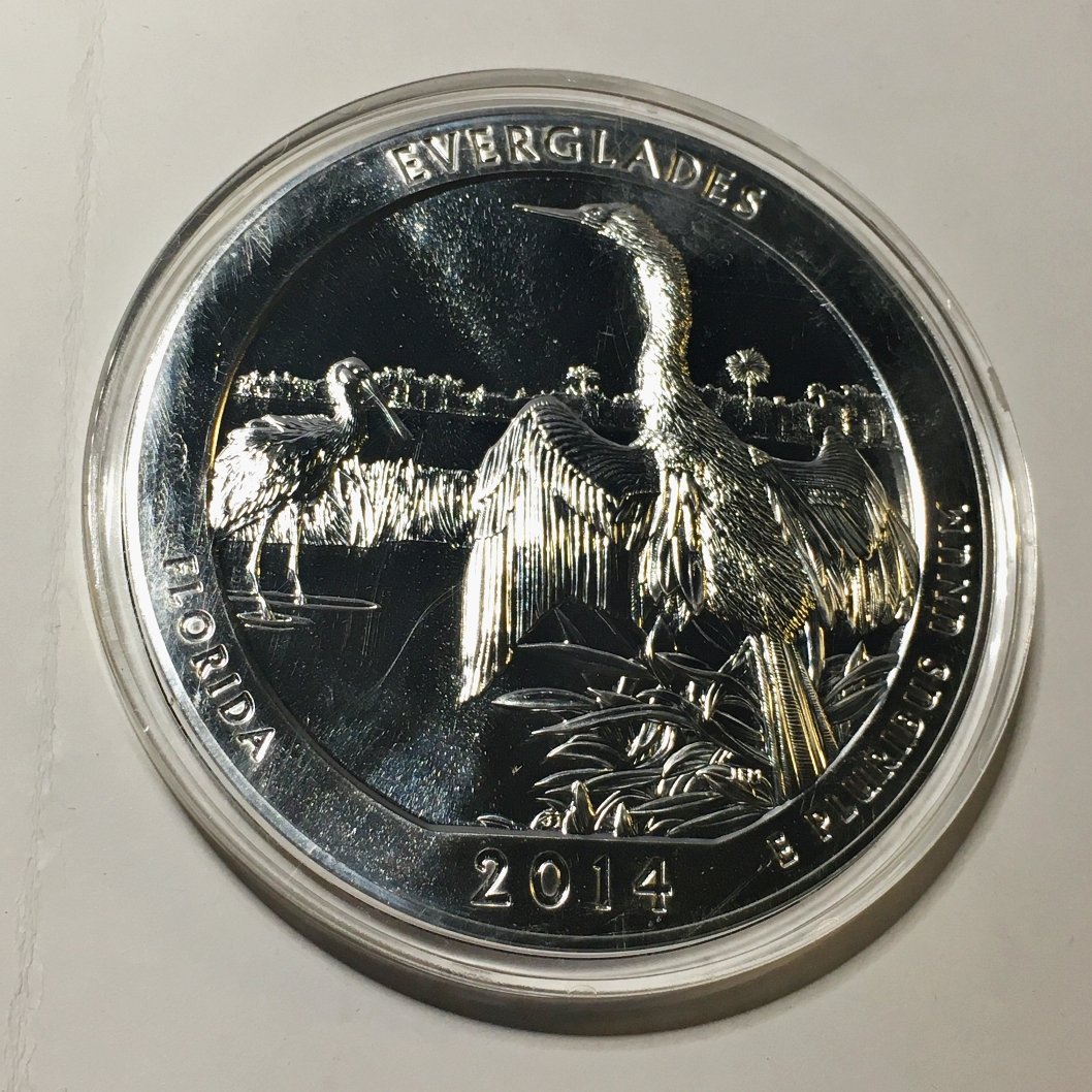 2014 America The Beautiful Five Ounce Silver Proof Coin*Everglades ...
