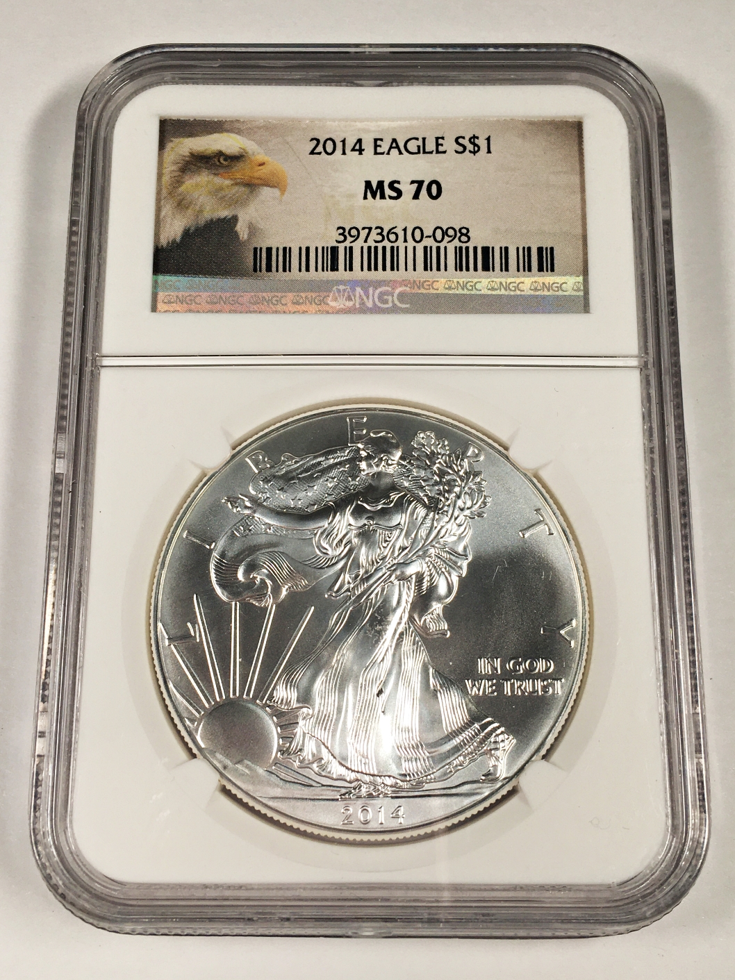 2014 American Silver Eagle*Graded MS70 by NGC*1oz .999 Fine Silver | Property Room