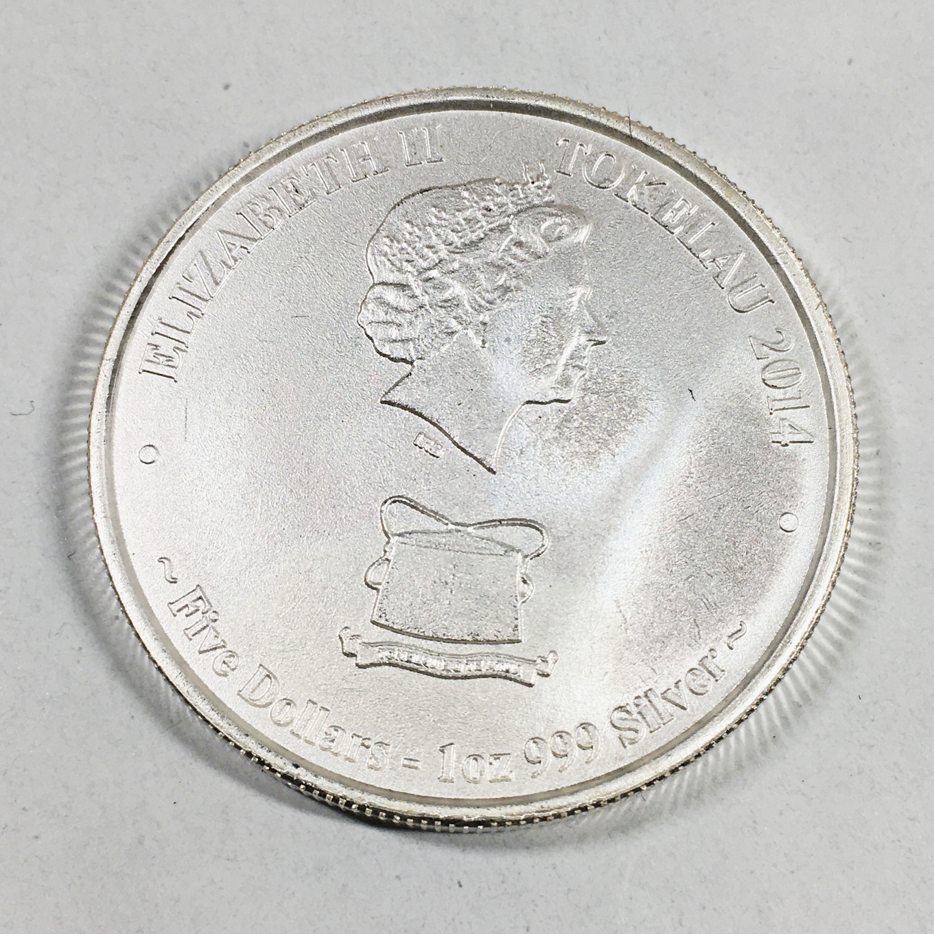2014 Tokelau $5 Silver Coin*Yellowfin Tuna*1oz .999 Fine Silver ...