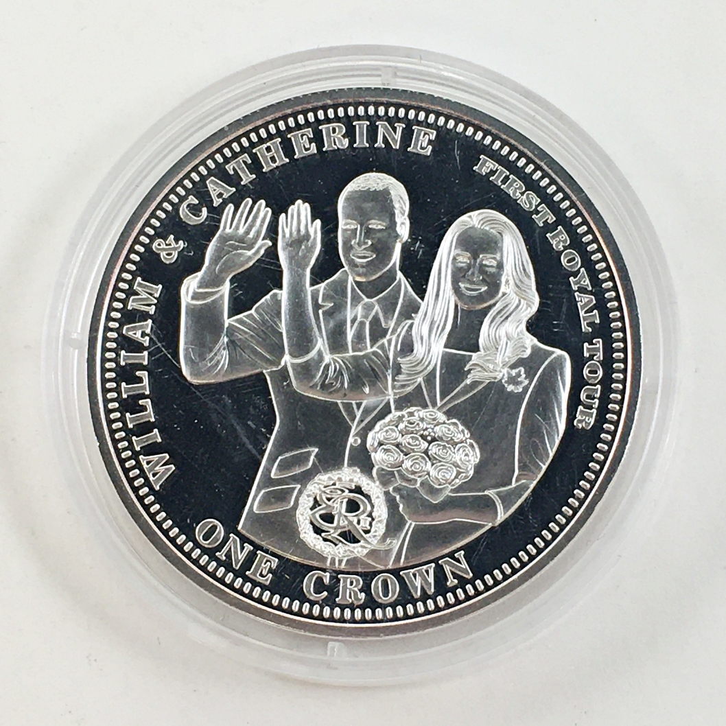 2014 Tristan Da Cunha Crown*Silver Layered Proof*William & Catherine's ...