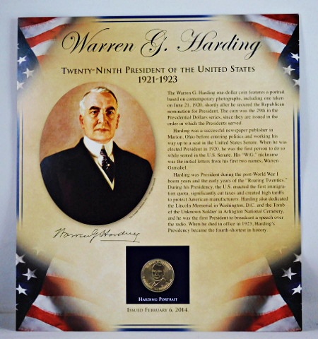 2014 Warren G. Harding Commemorative Presidential Dollar*Encased in 9 ...
