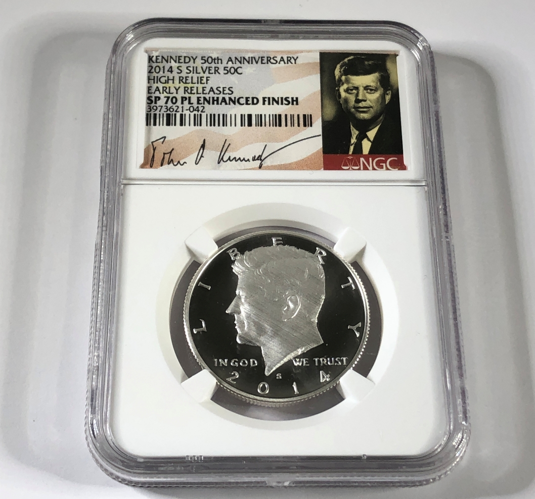 2014-S Silver Enhanced Finish Kennedy Half Dollar*High Relief-Early ...