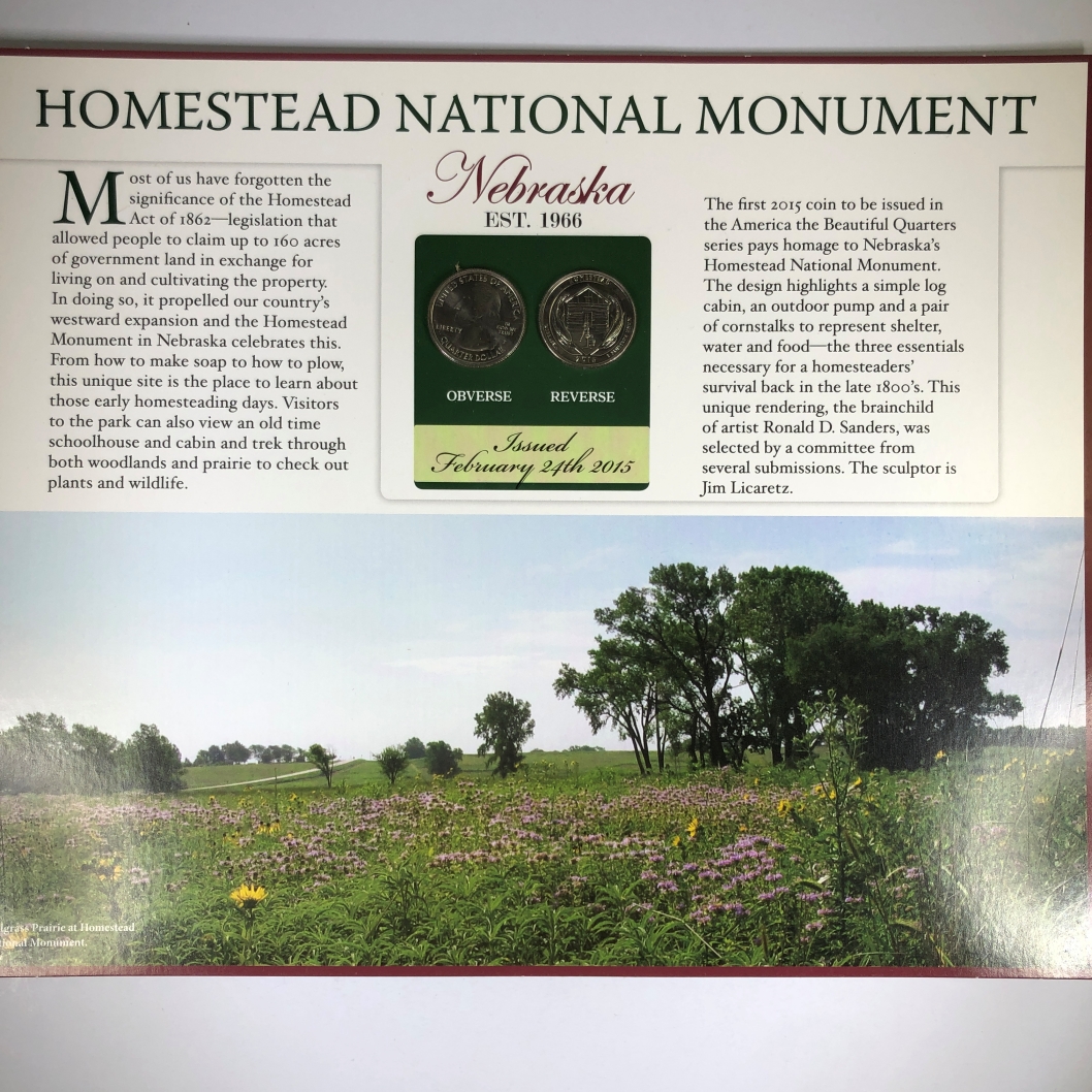 2015-P & D Homestead National Monument Commemorative Quarters*On ...