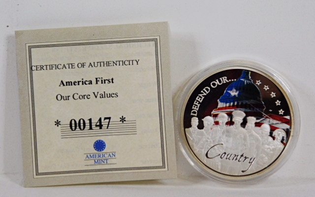 2017 Colorized Silver Plated Medallion Commemorating Our Core Values ...