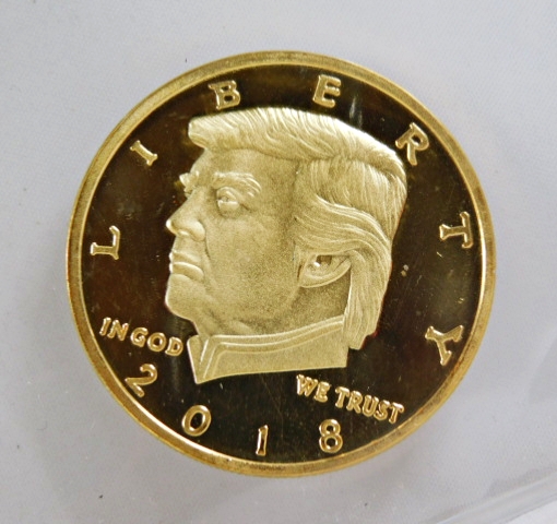 2018 24K Gold Layered Proof Donald J. Trump Medallion | Property Room