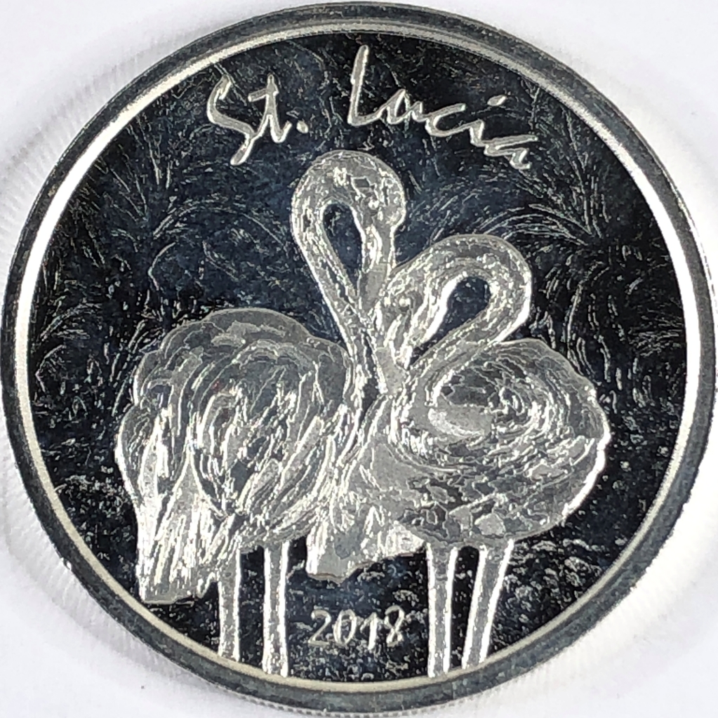 2018 St. Lucia $2*1oz .999 Fine Silver Proof Coin*Eastern Caribbean ...
