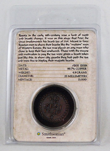 2019 Copper Russian Beard Token*21mm*Licensed by the Smithsonian ...