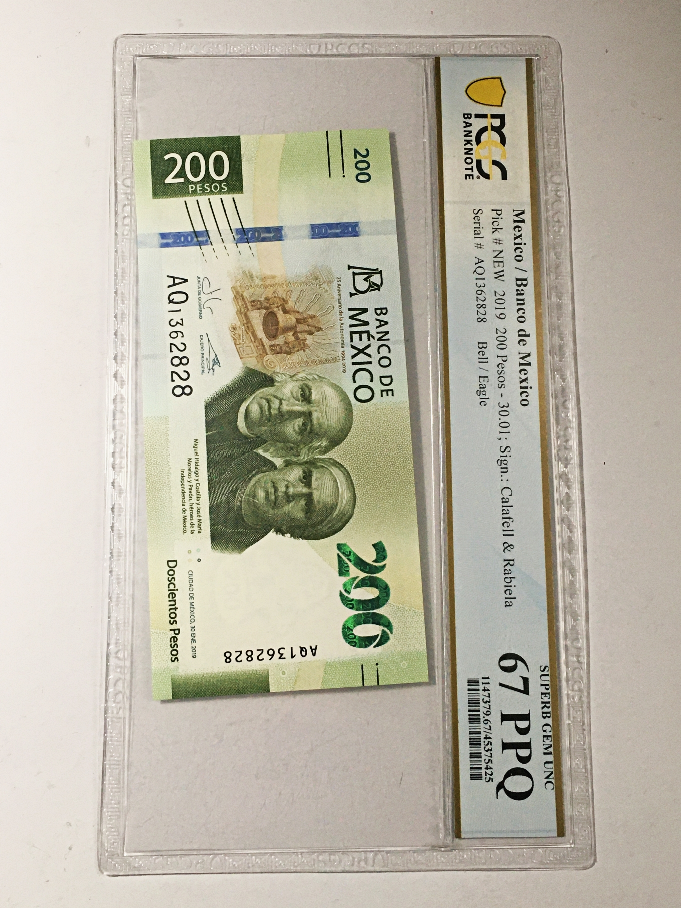 2019 Mexico 200 Pesos Banknote*Graded Superb Gem Unc 67 PPQ by PCGS ...