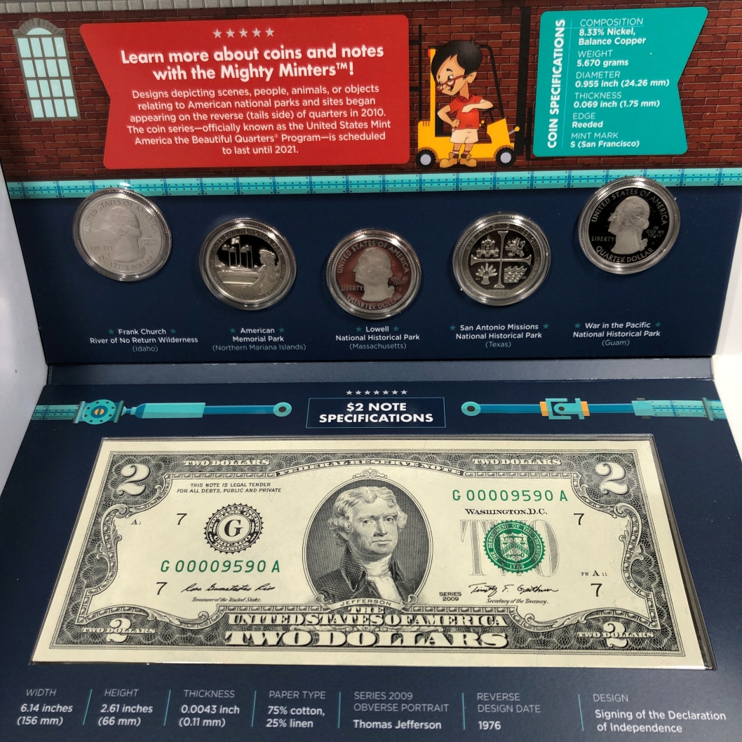2019 Youth Coin & Currency Set*Series 2009 $2 FRN; Chicago, IL PLUS ...