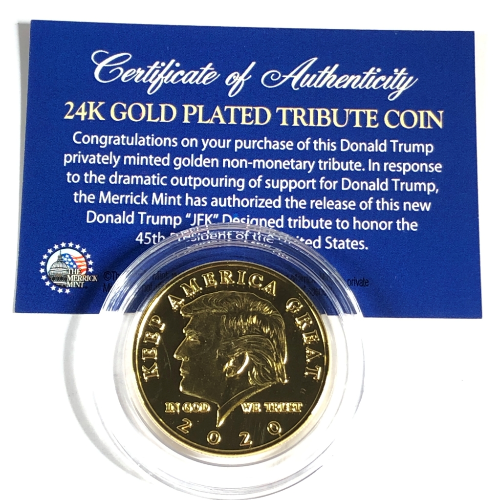 2020 24K Gold Layered Donald Trump Keep America Great Medallion*New in ...