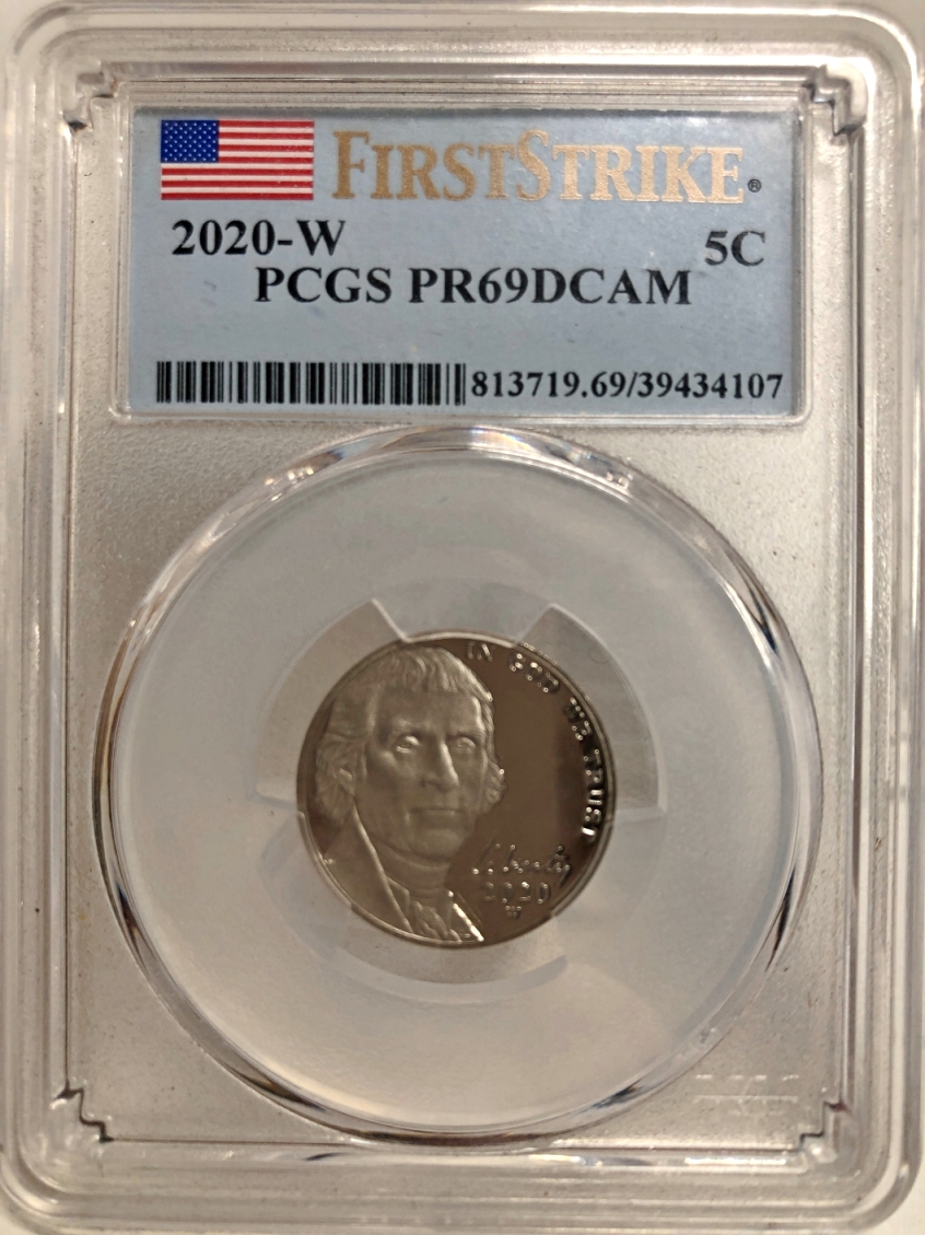 2020-W Proof Jefferson Nickel*First Strike*Graded PR69 DCAM by PCGS ...