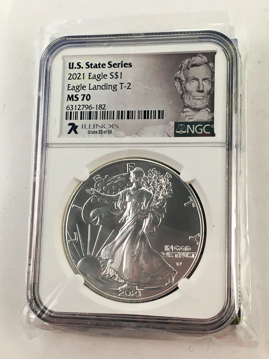 2021 American Silver Eagle Type 2*Graded MS70 by NGC*1oz .999 Fine Silver*US State Series ...