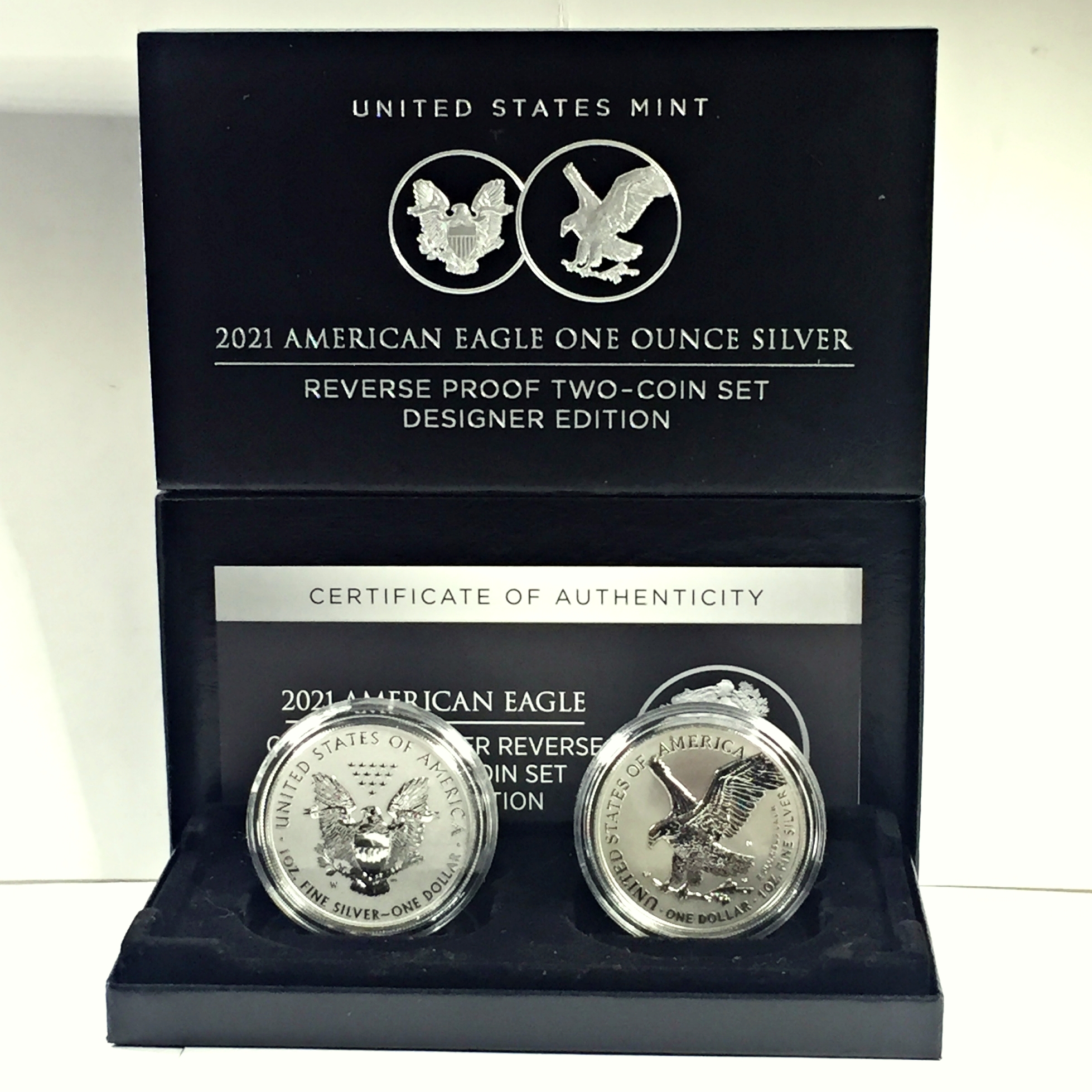 2021 American Silver Eagles Proof Two-Coin Set*Designer Edition*Mint ...