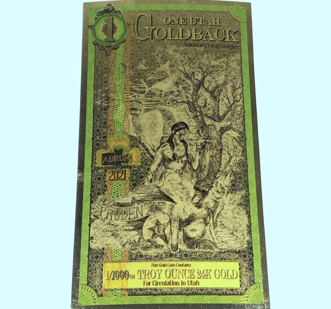 2021 Aurum Nevada Gold Back Bank Note 1/1000th Troy Ounce 999 Gold ...