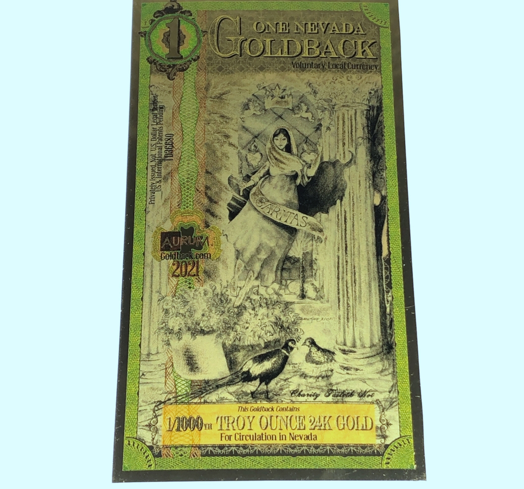 2021 Aurum Nevada Gold Back Bank Note 1/1000th Troy Ounce 999 Gold ...