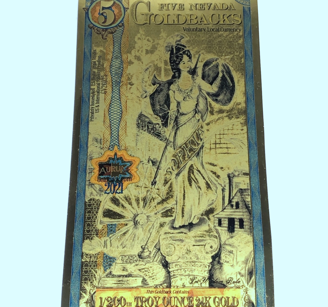 2021 Aurum Nevada Gold Back Bank Note 1/200th Troy Ounce 999 Gold $5 ...