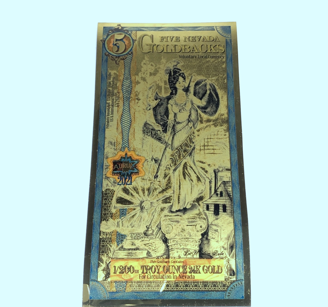 2021 Aurum Nevada Gold Back Bank Note 1/200th Troy Ounce 999 Gold $5 ...