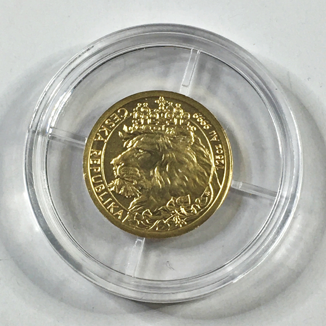 2021 Niue Island Gold $5 Czech Lion Commemorative Coin*1/25 oz. 999.9 ...
