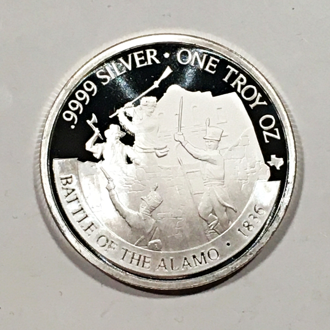 2021 One Troy Ounce .9999 Fine Silver Round*Battle of the Alamo*Texas ...