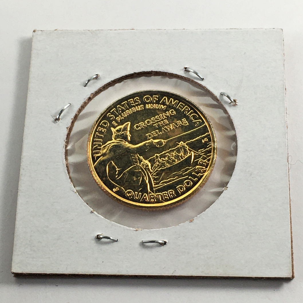 2021-D 24K Gold Layered Crossing the Delaware Commemorative Washington ...