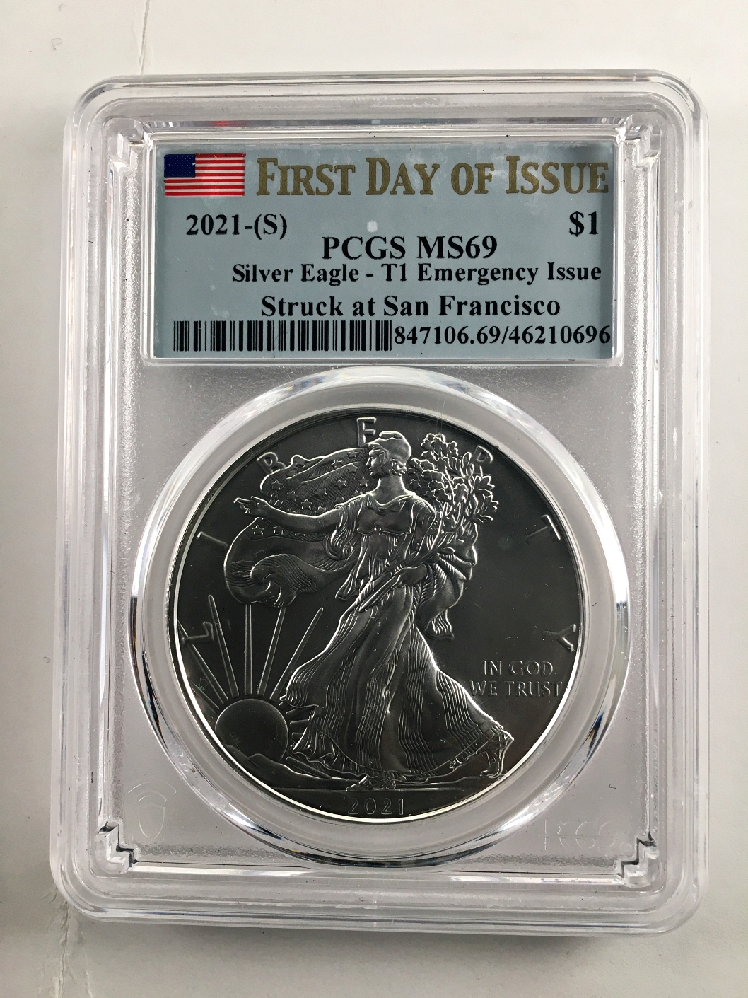 2021-(S) Type 1 American Silver Eagle*Emergency Issue*First Day of ...