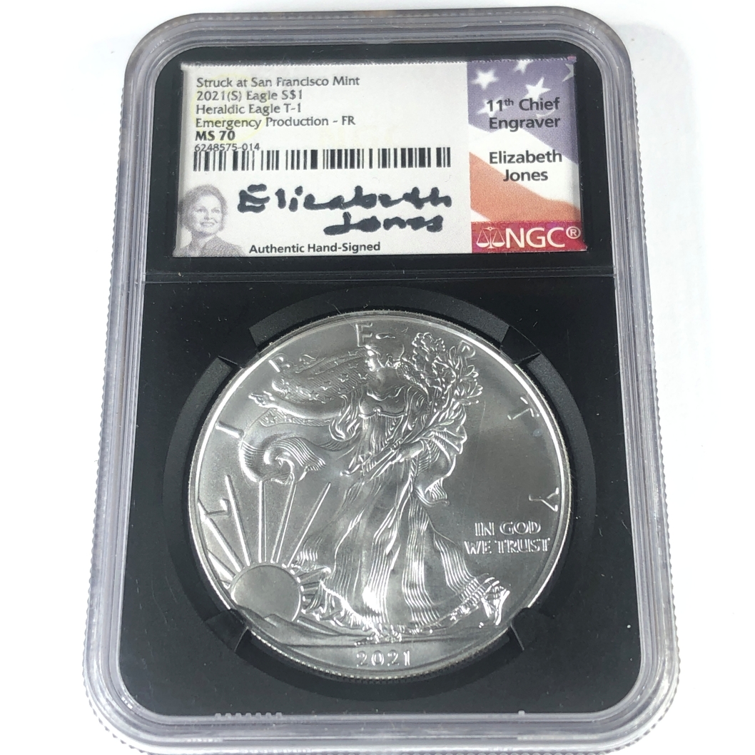 2021-(S) Type 1 American Silver Eagle*Emergency Production*Graded MS70 by NGC*Signed by ...