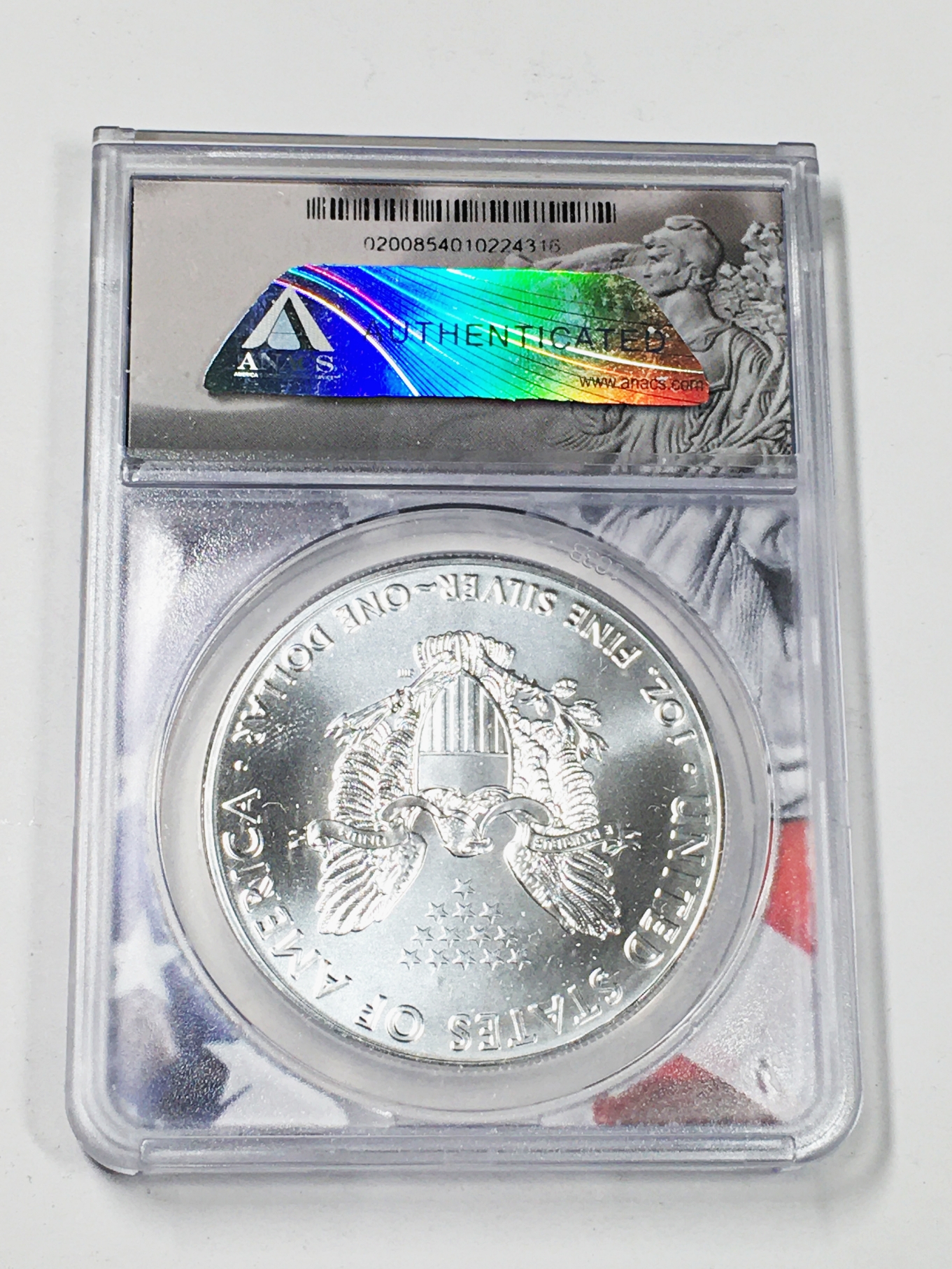 2021-(W) American Silver Eagle Type I*Graded MS70 by ANACS*1oz .999 Fine Silver | Property Room