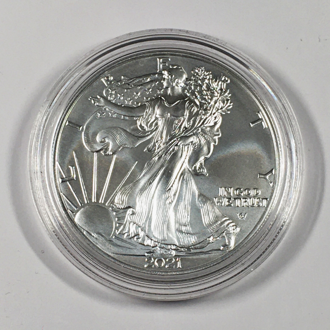2021-W T2 Burnished American Silver Eagle*Struck at West Point*1 Oz .999 Fine Silver*Capsulated ...