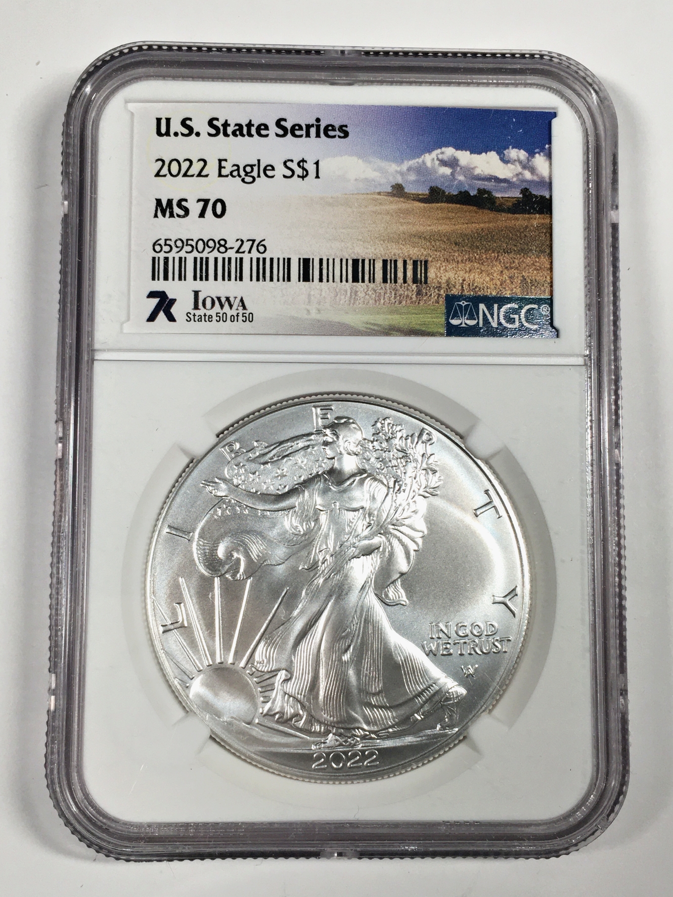 2022 American Silver Eagle*Graded MS70 by NGC*Iowa Label*1oz .999 Fine ...