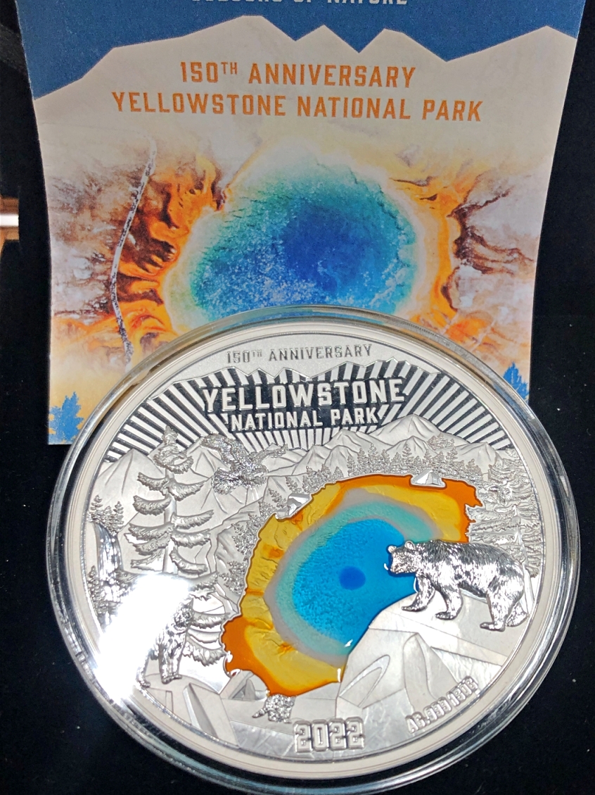 2022 Barbados Silver 150th Anniversary of Yellowstone Commemorative $5 ...