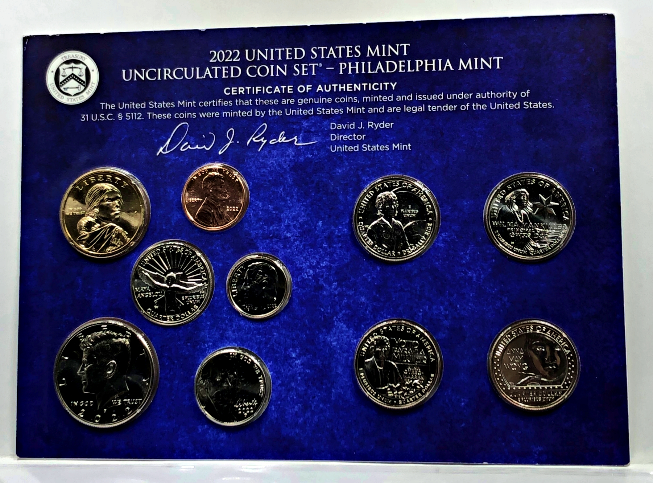 2022 United States Mint Uncirculated Coin Set*Philadelphia Mint*With ...